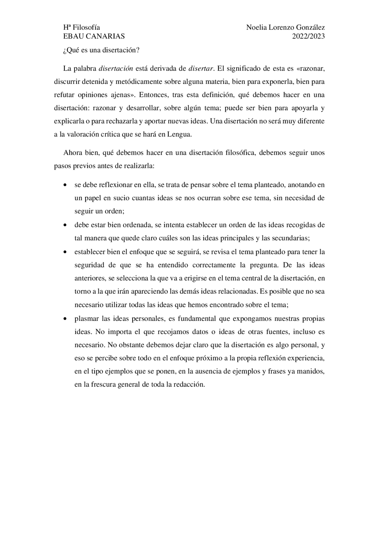 Cómo Hacer Una Disertación Exámenes Selectividad De Filosofía Docsity