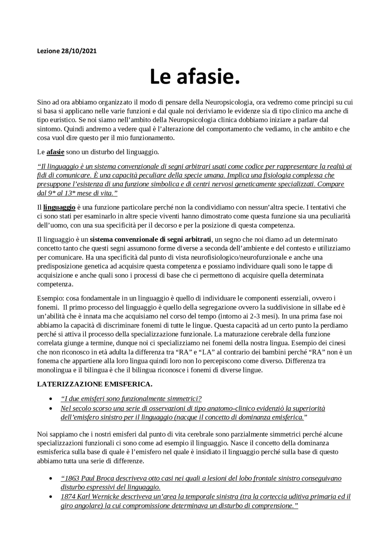 Afasie, tutte le tipologie con le descrizioni annesse | Appunti di ...