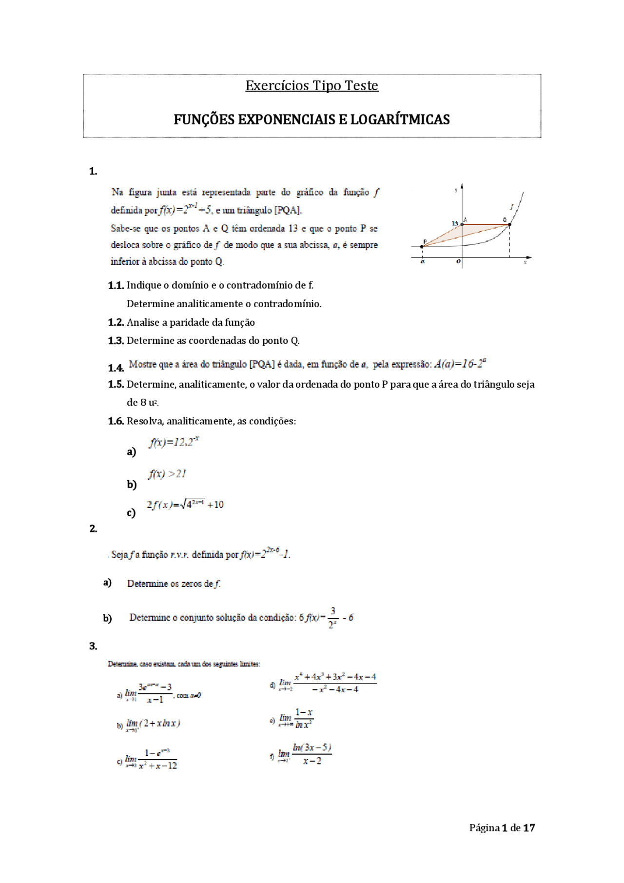 Funções exponenciais | Summaries Mathematics | Docsity