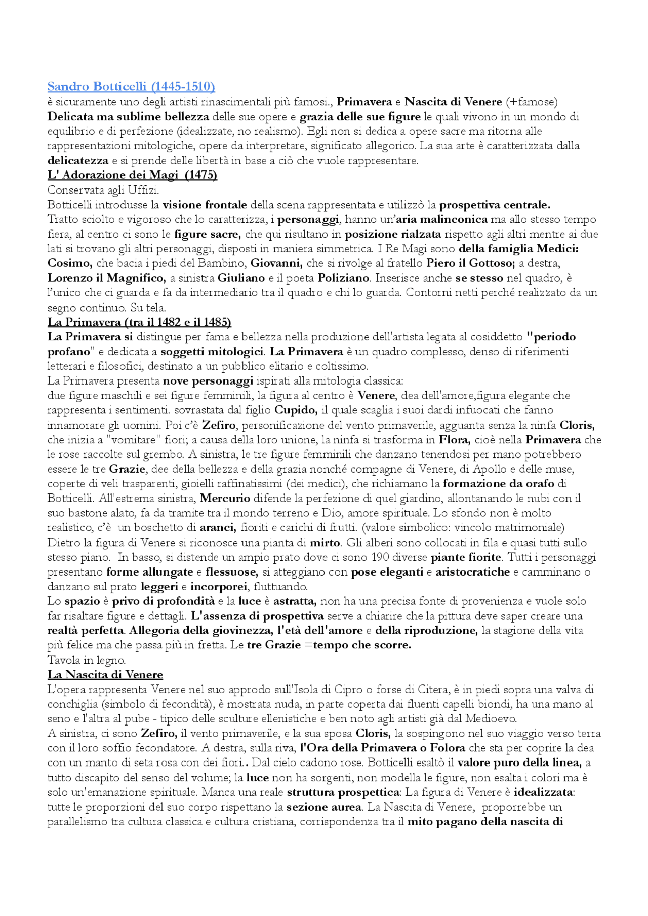 Sandro Botticelli, Leonardo Da Vinci e Michelangelo Buonarroti ...