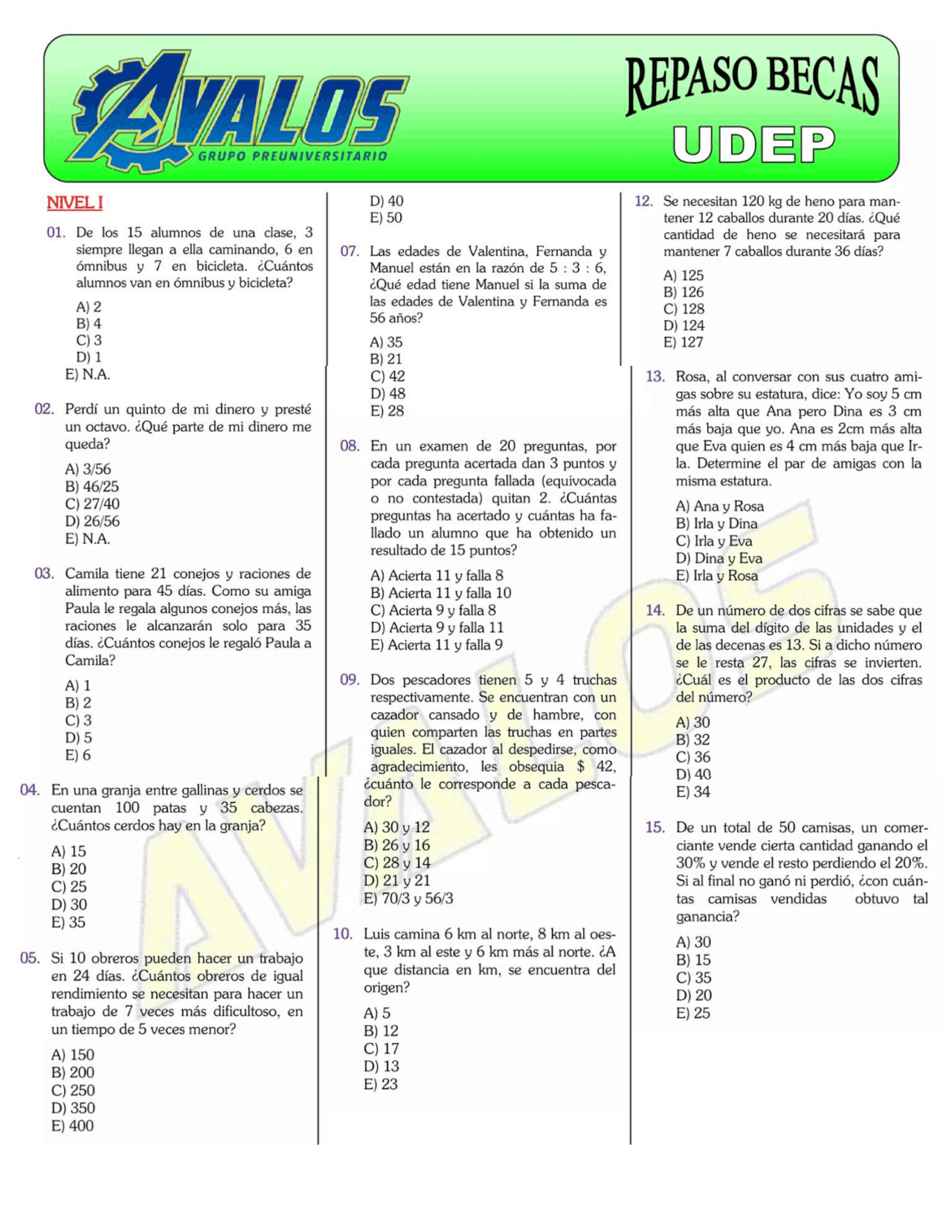 Problemas De Matemática Exercises Of Mathematics Docsity