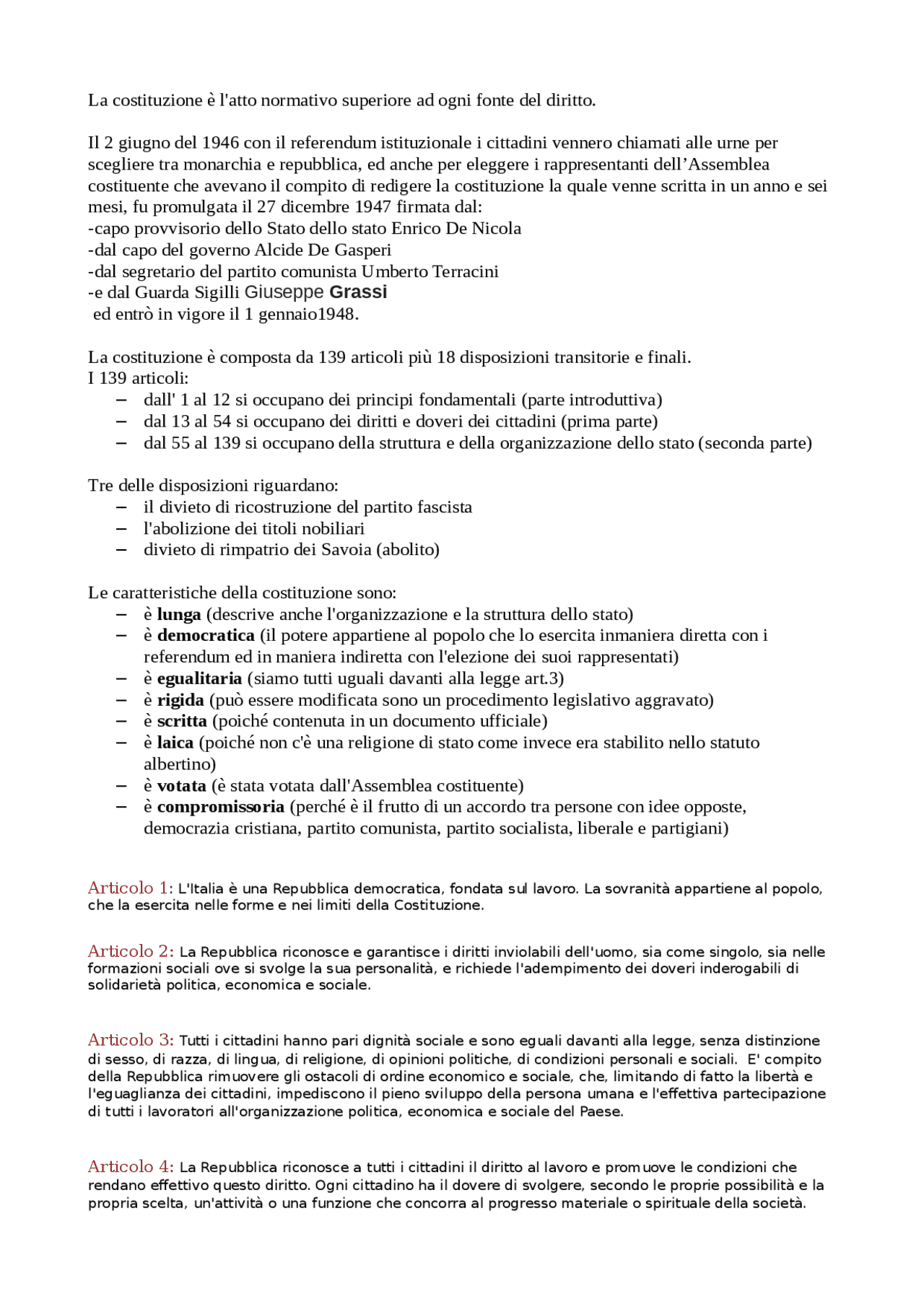 Cittadinanza E Costituzione Appunti Di Diritto Docsity