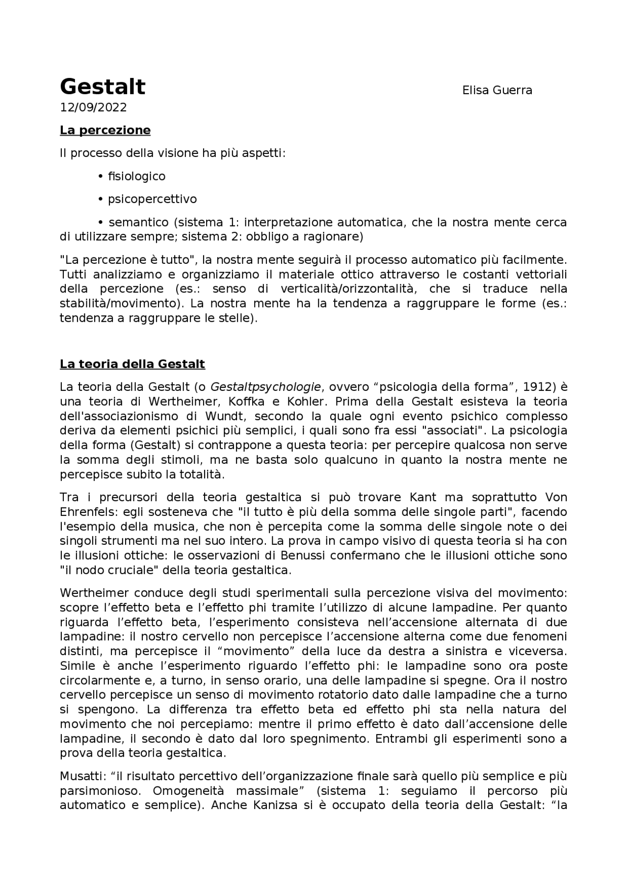 Teoria Della Gestalt Appunti Di Elementi Costruttivi Docsity