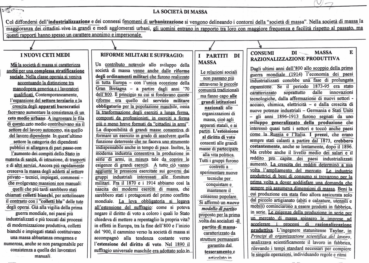 La SocietÀ Di Massa E Riforme Appunti Di Storia Docsity
