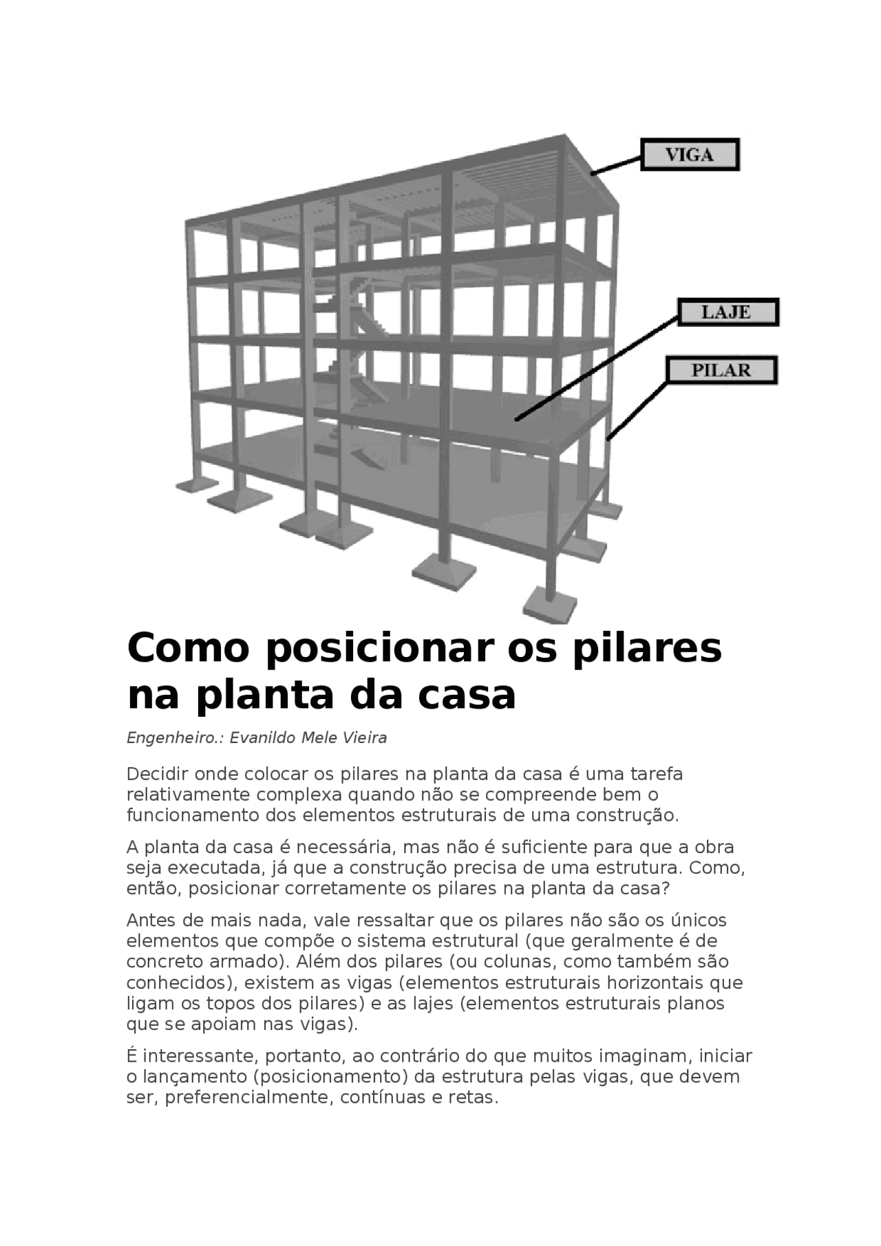 Posicionamento de pilar | Resumos Engenharia Civil | Docsity