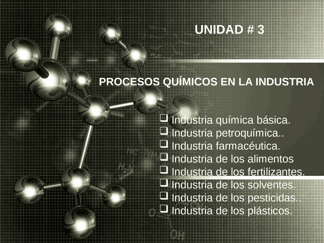 Procesos Quimicos En La Industria Diapositivas De Química Docsity