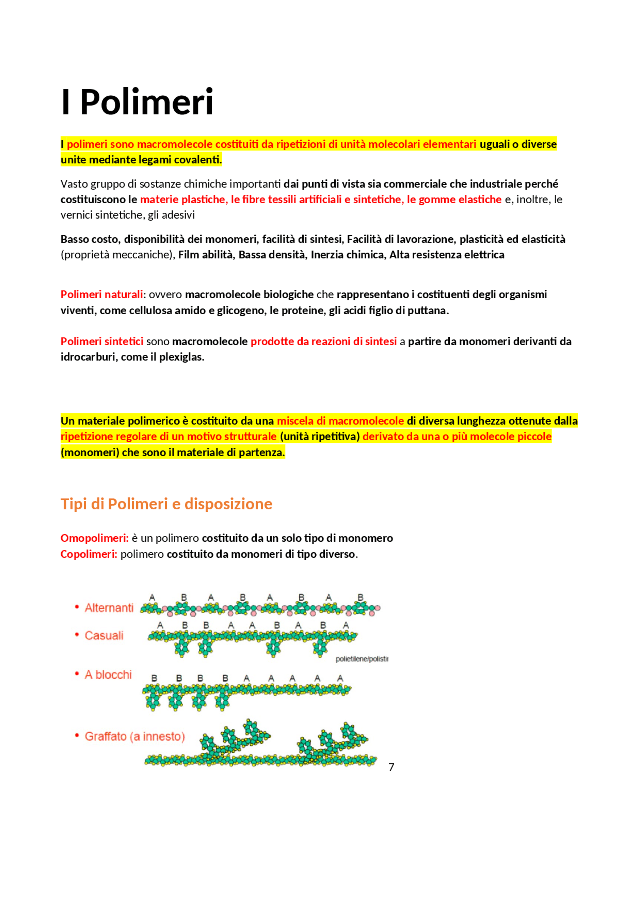 Riassunto Sui Polimeri Schemi E Mappe Concettuali Di Biologia Docsity