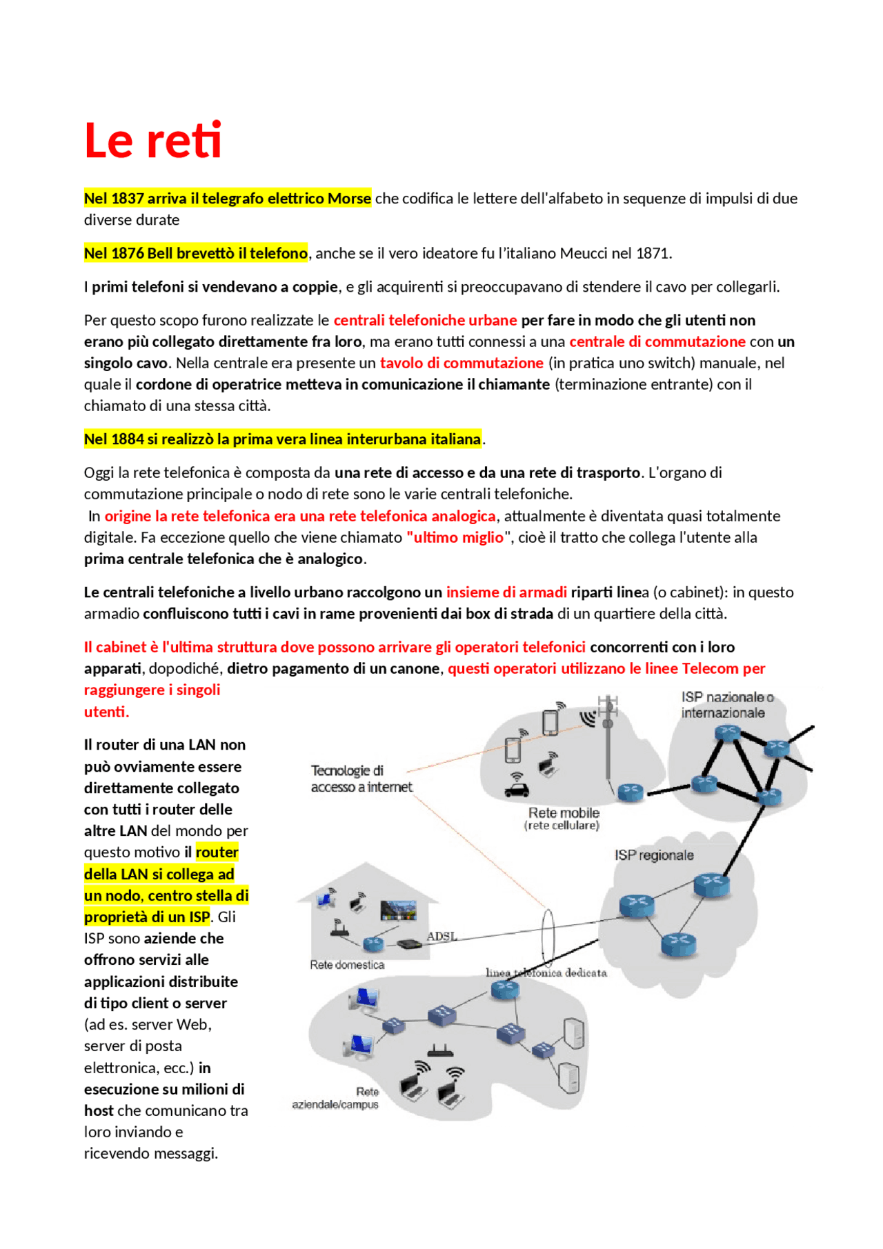 La Storia Di Internet Schemi E Mappe Concettuali Di Informatica Docsity