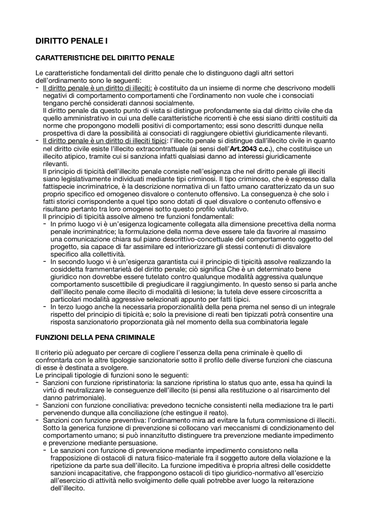 Riassunto Corso Di Diritto Penale” Appunti Di Diritto Penale Docsity