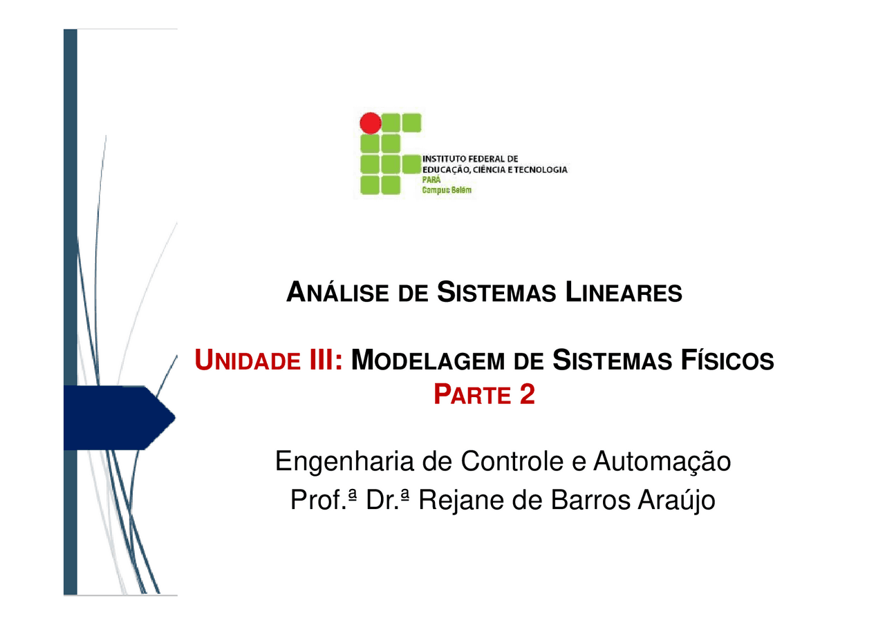 Analise De Sistemas Lineares Slides Análise De Sistemas Lineares