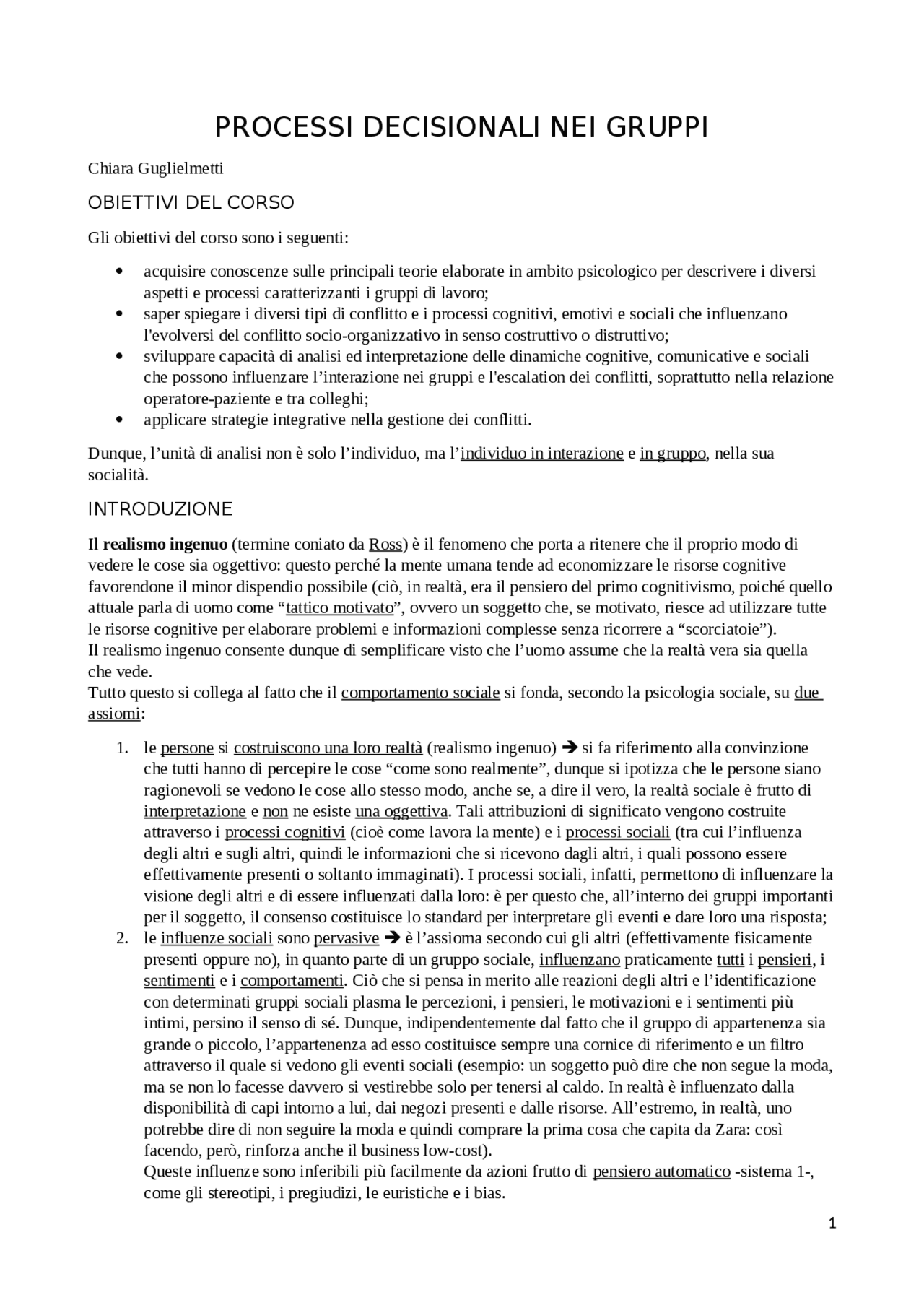 Processi Decisionali Nei Gruppi Appunti Di Psicologia Dei Gruppi