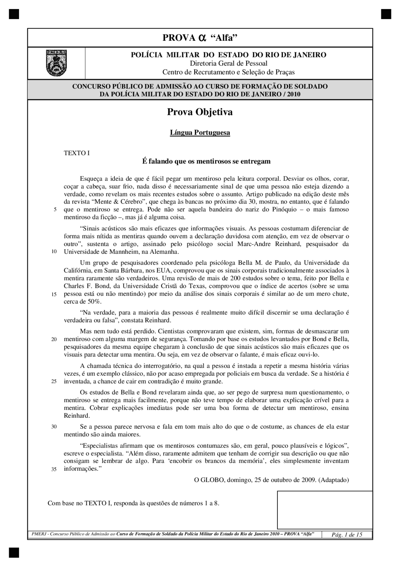 Edital e documentos aleatórios | Notas de estudo Português (Gramática - Literatura) | Docsity