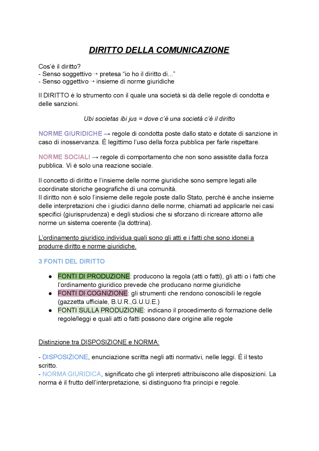 Appunti Diritto Della Comunicazione Univr Prof Butturini Schemi