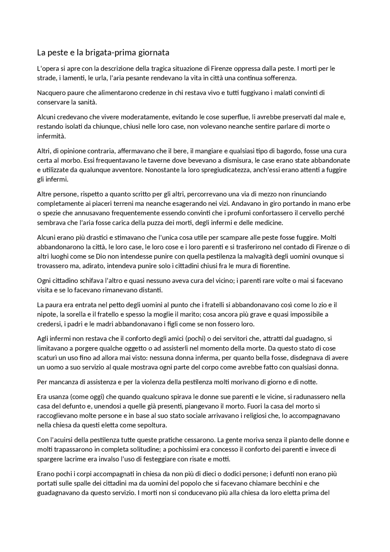 Boccaccio Riassunto Vita E Opere Schemi E Mappe Concettuali Di