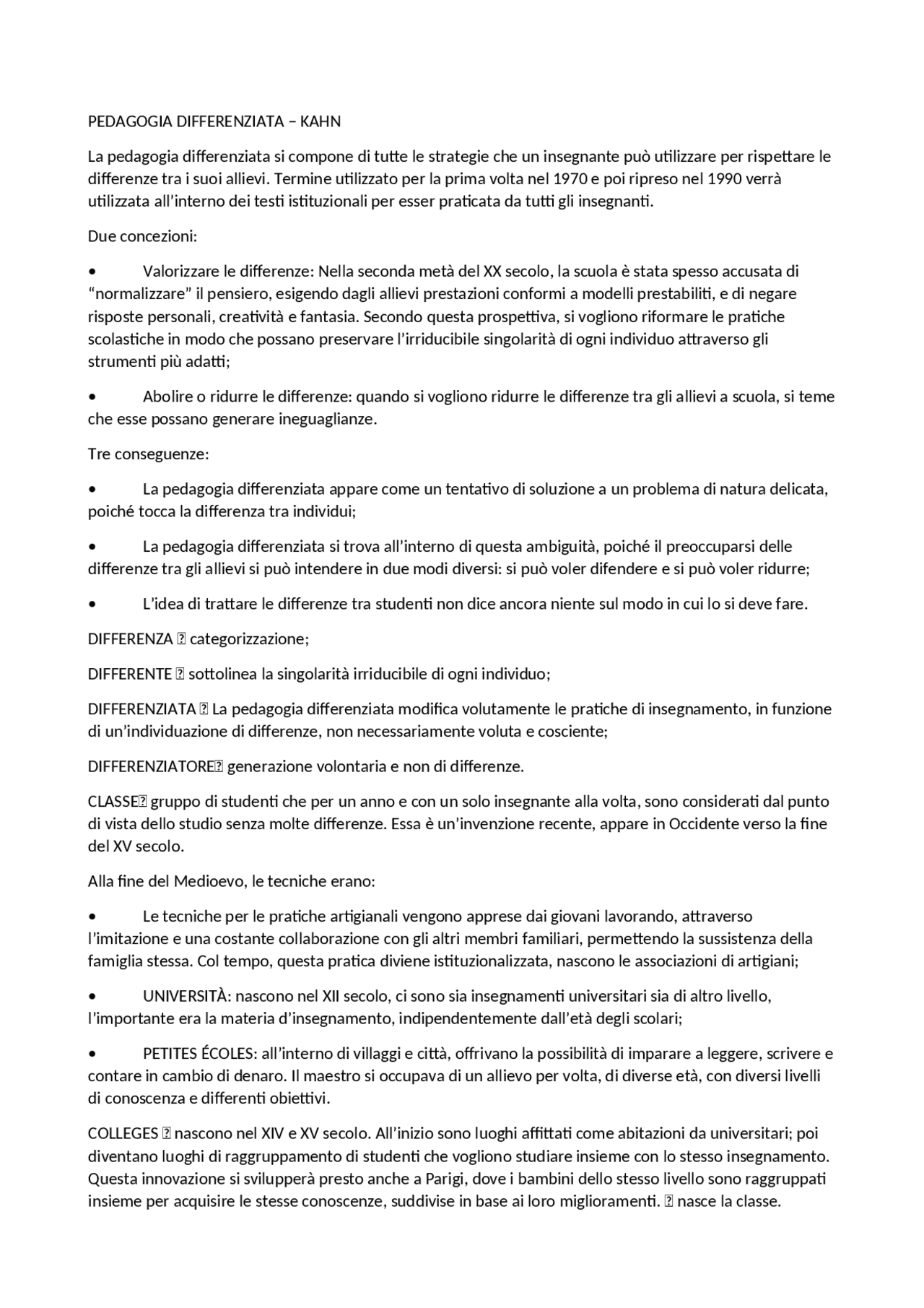 Riassunto Pedagogia Differenziata Schemi E Mappe Concettuali Di