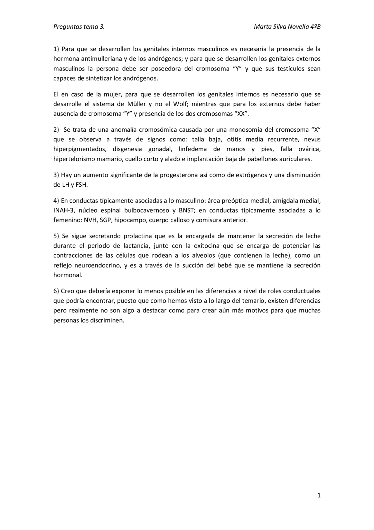 Ejercicios De Psicoendocrinología Ejercicios De Psicología Docsity