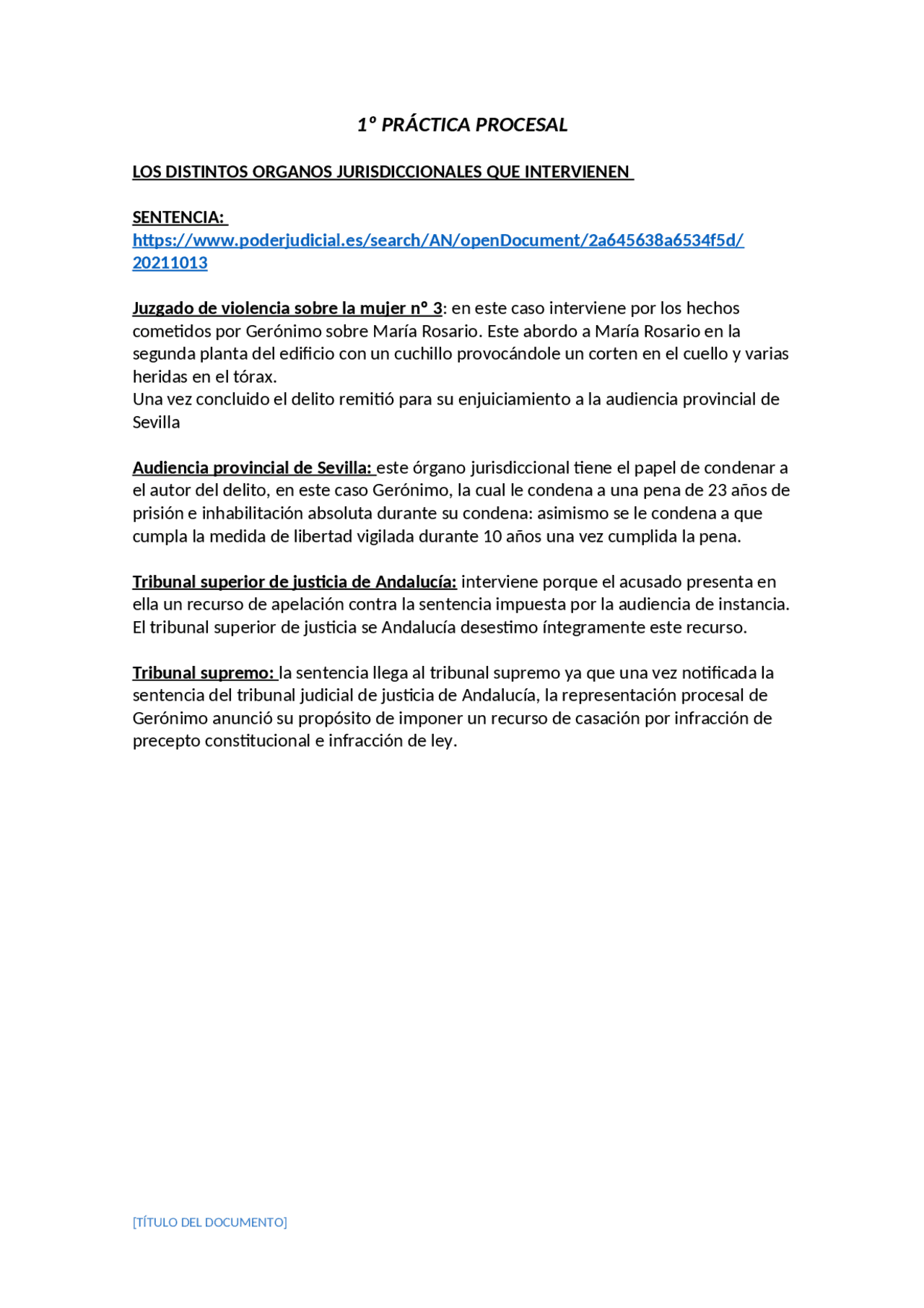 Practica 1derecho Procesal Ejercicios De Derecho Procesal Docsity