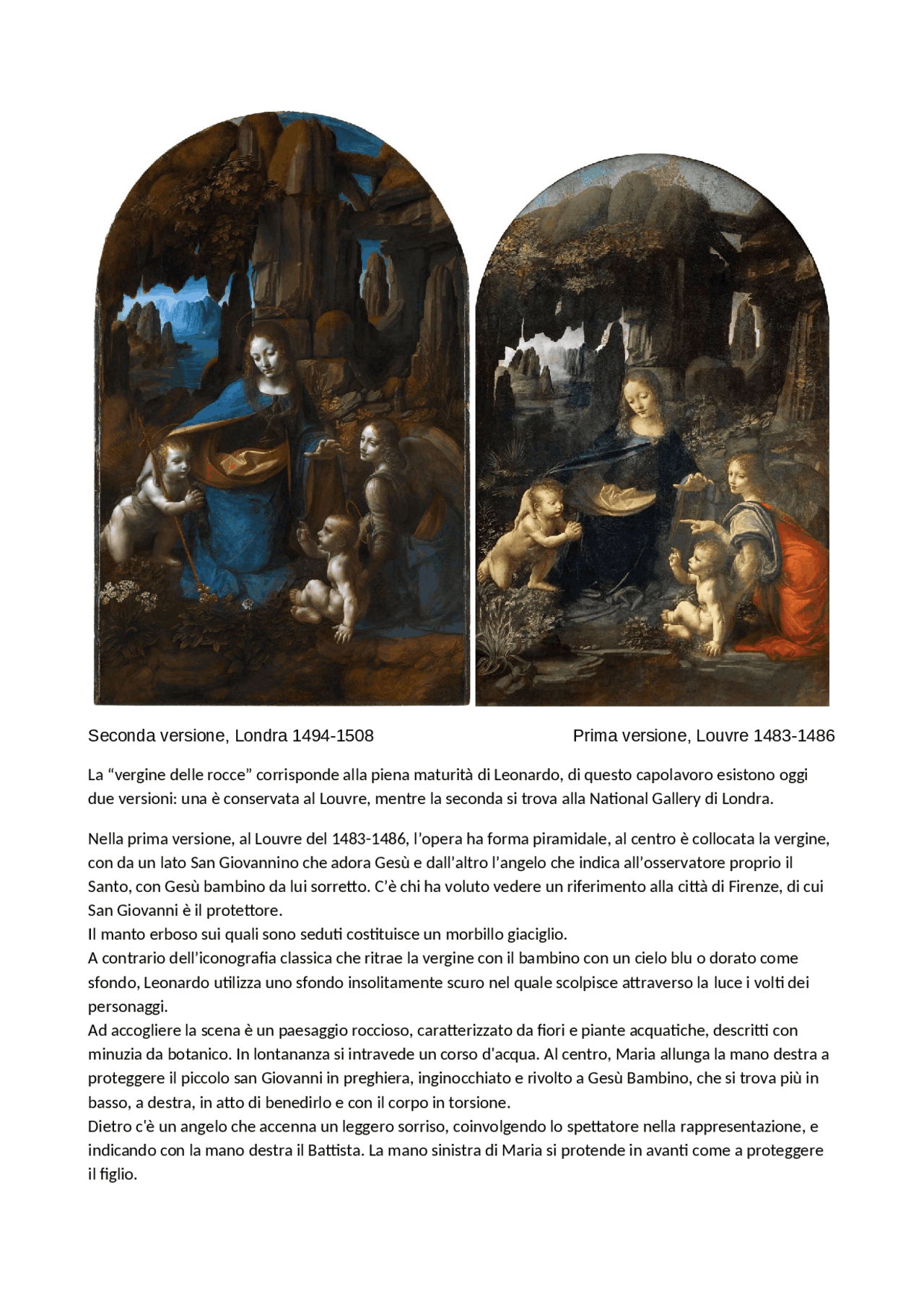 Vergine Delle Rocce Confronto Schemi E Mappe Concettuali Di Storia