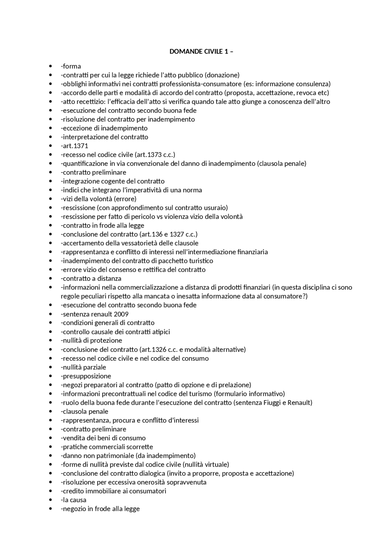 Domande Di Diritto Civile Prof Venuti Prove Desame Di Diritto Docsity