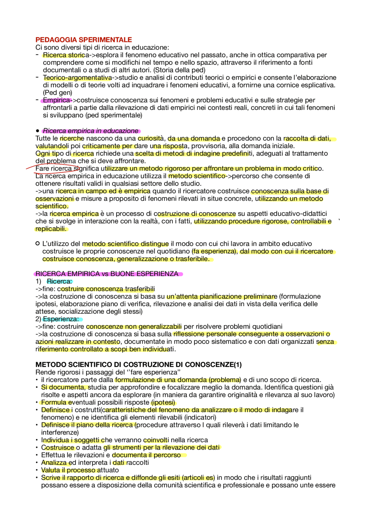 Appunti 1 e seconda parte del corso di pedagogia sperimentale. Fatti a lezione | Appunti di ...