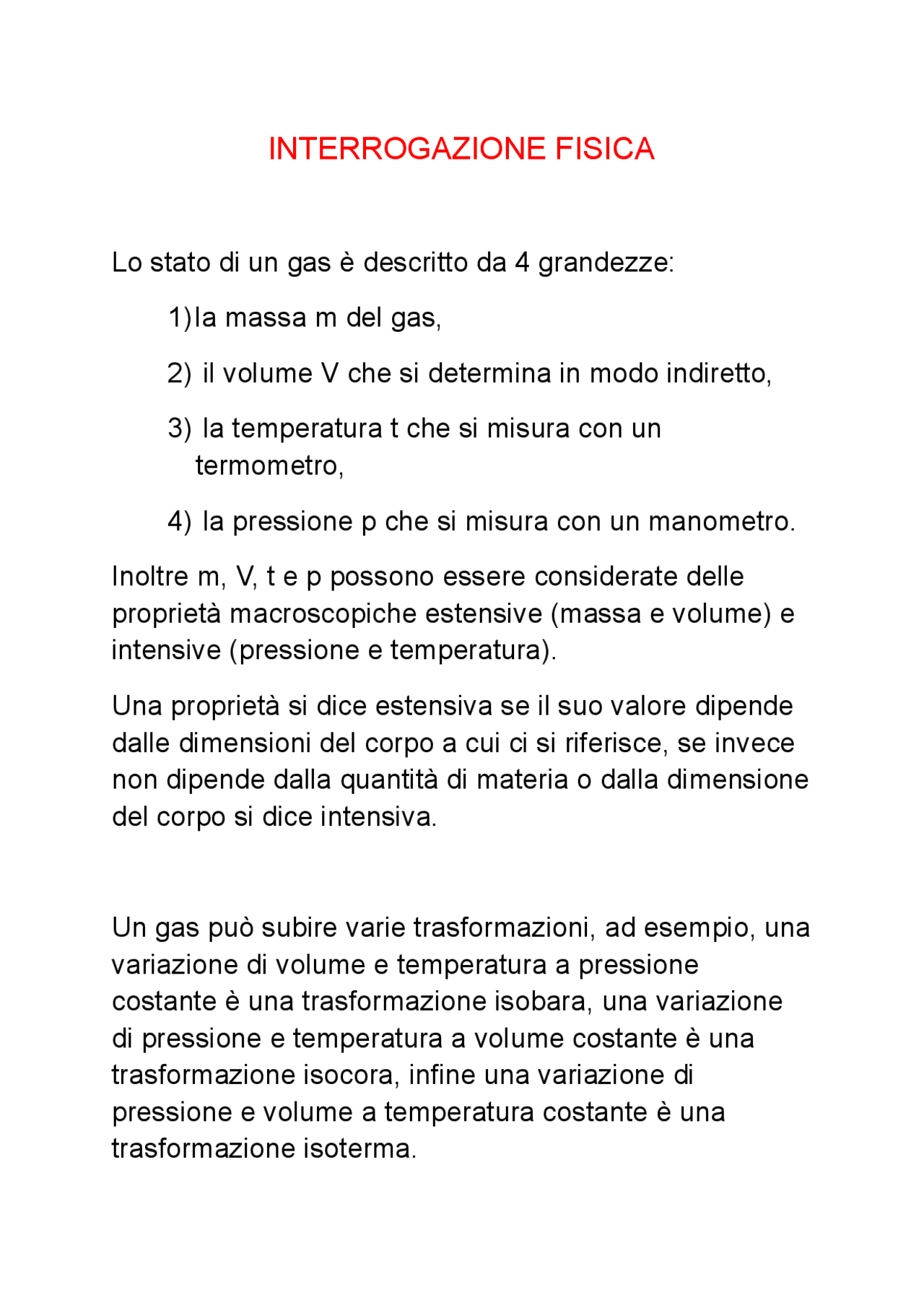 Appunti Fisica Principi Termodinamica Appunti Di Fisica Docsity