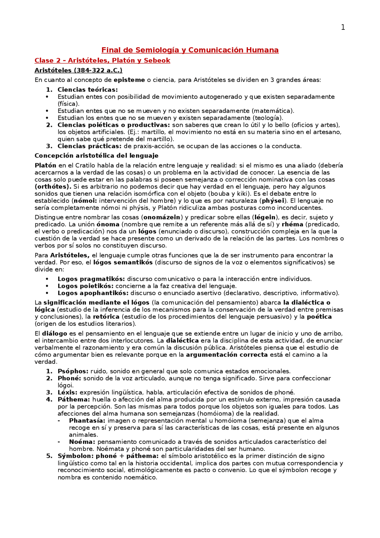Apuntes Para El Final De Semiología Y Comunicación Humana Apuntes De