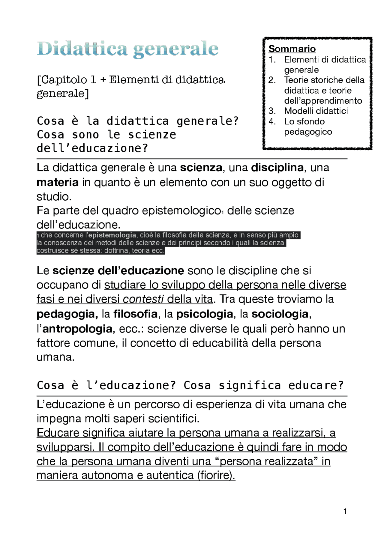 Programma Didattica Generale 2021 2022 No Speciale Appunti Di