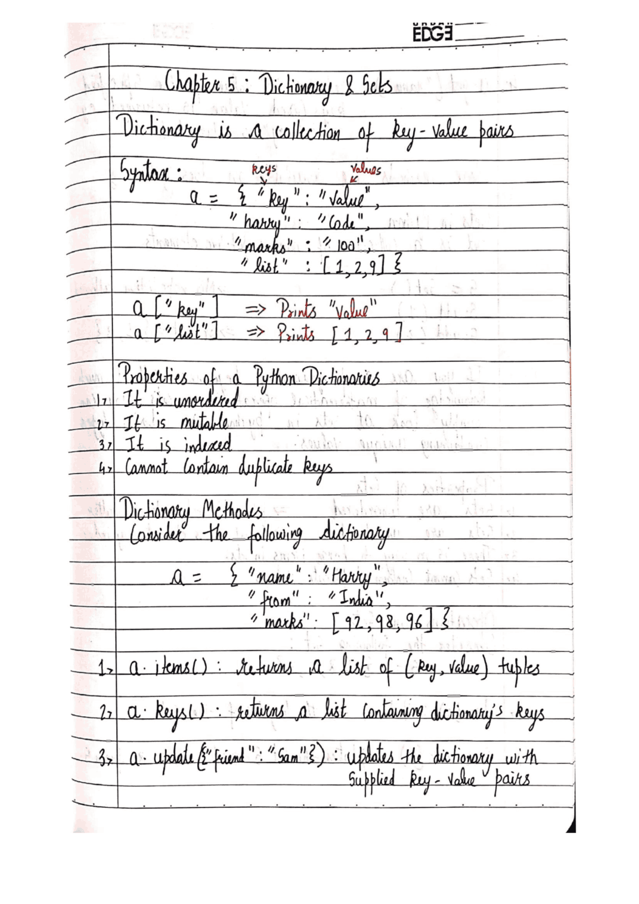 In this document harry explains about python | Summaries Computer Science | Docsity