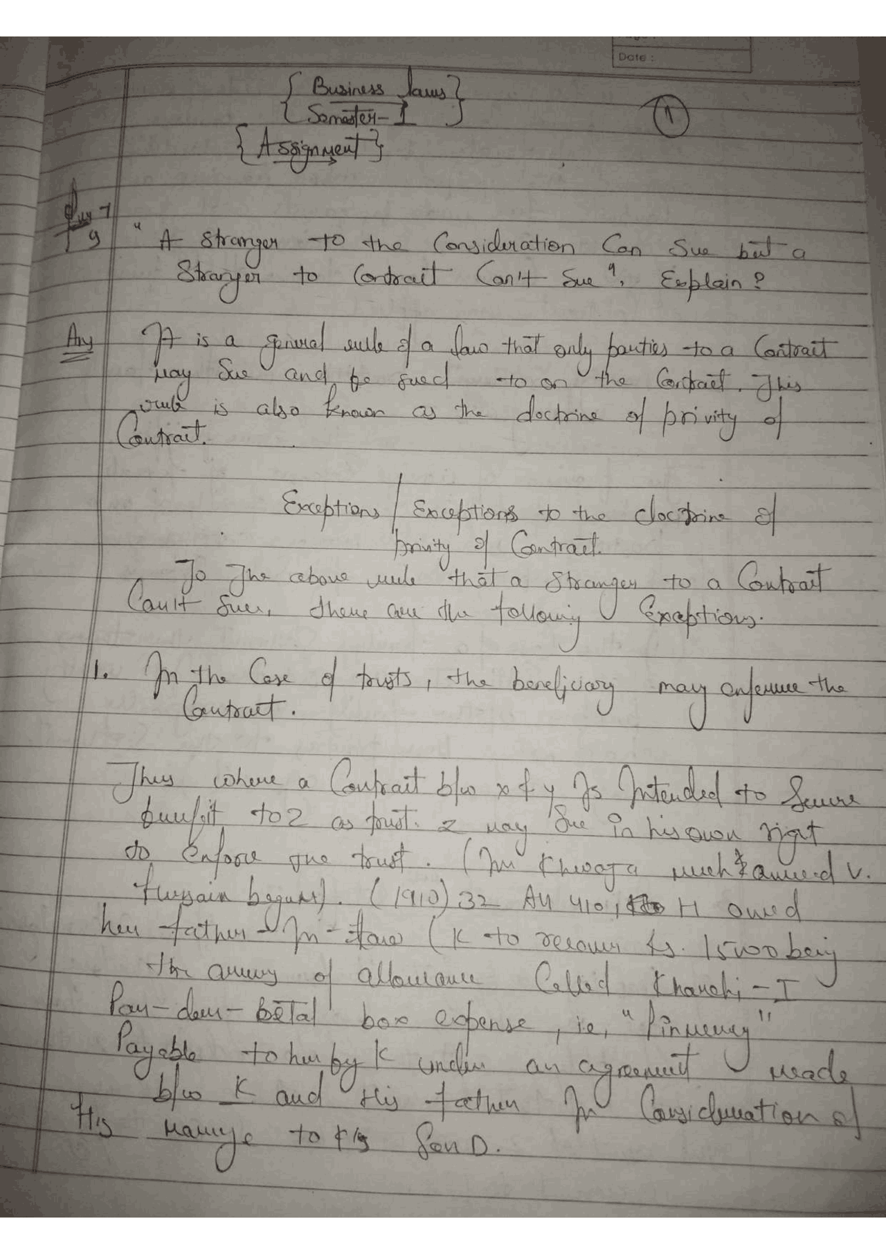 Programme Law Exercise Notes Assignments Law Docsity