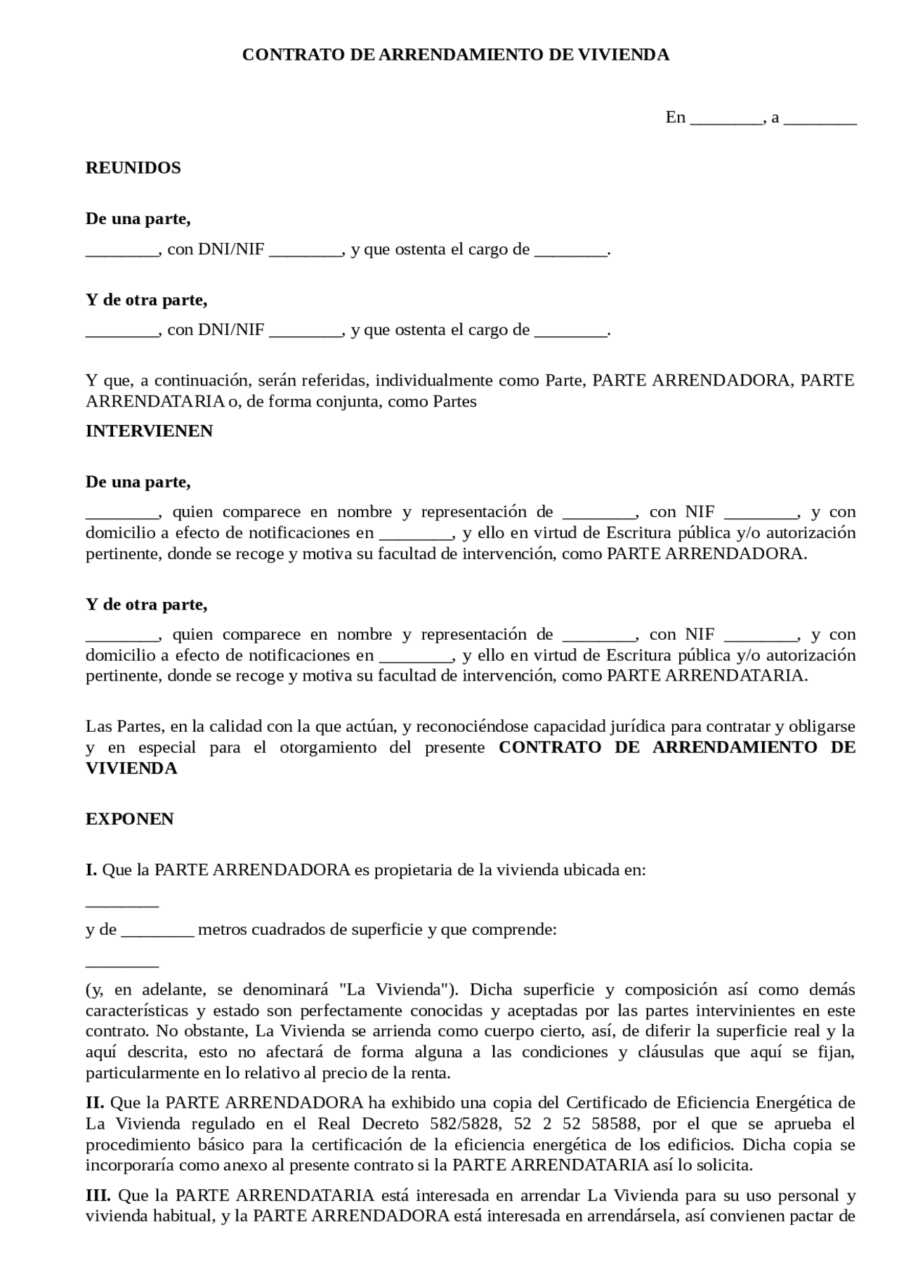 Un documento de contratos | Ejercicios de Derecho Civil | Docsity