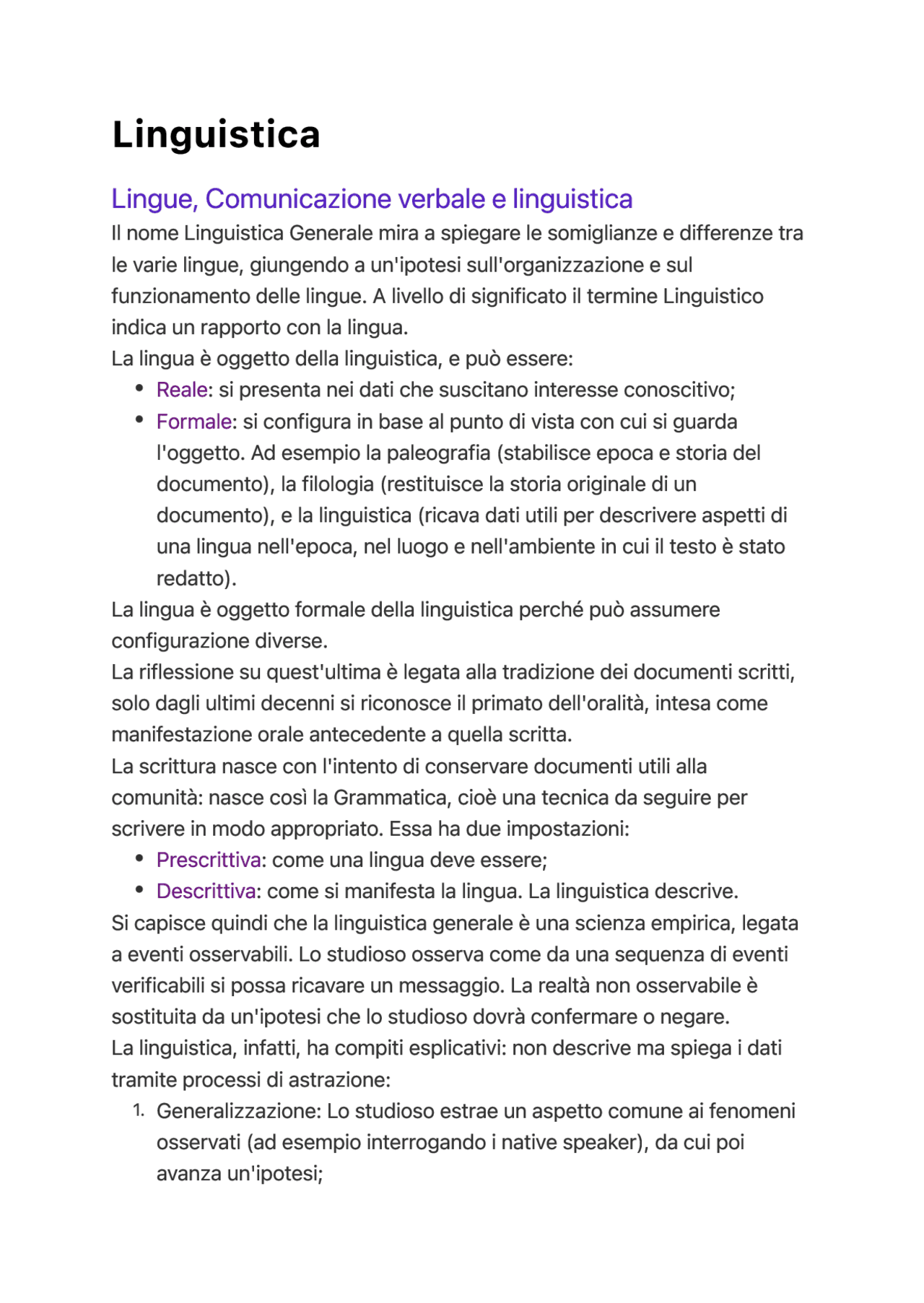 Appunti E Riassunto Completo Sulla Linguistica Appunti Di Linguistica