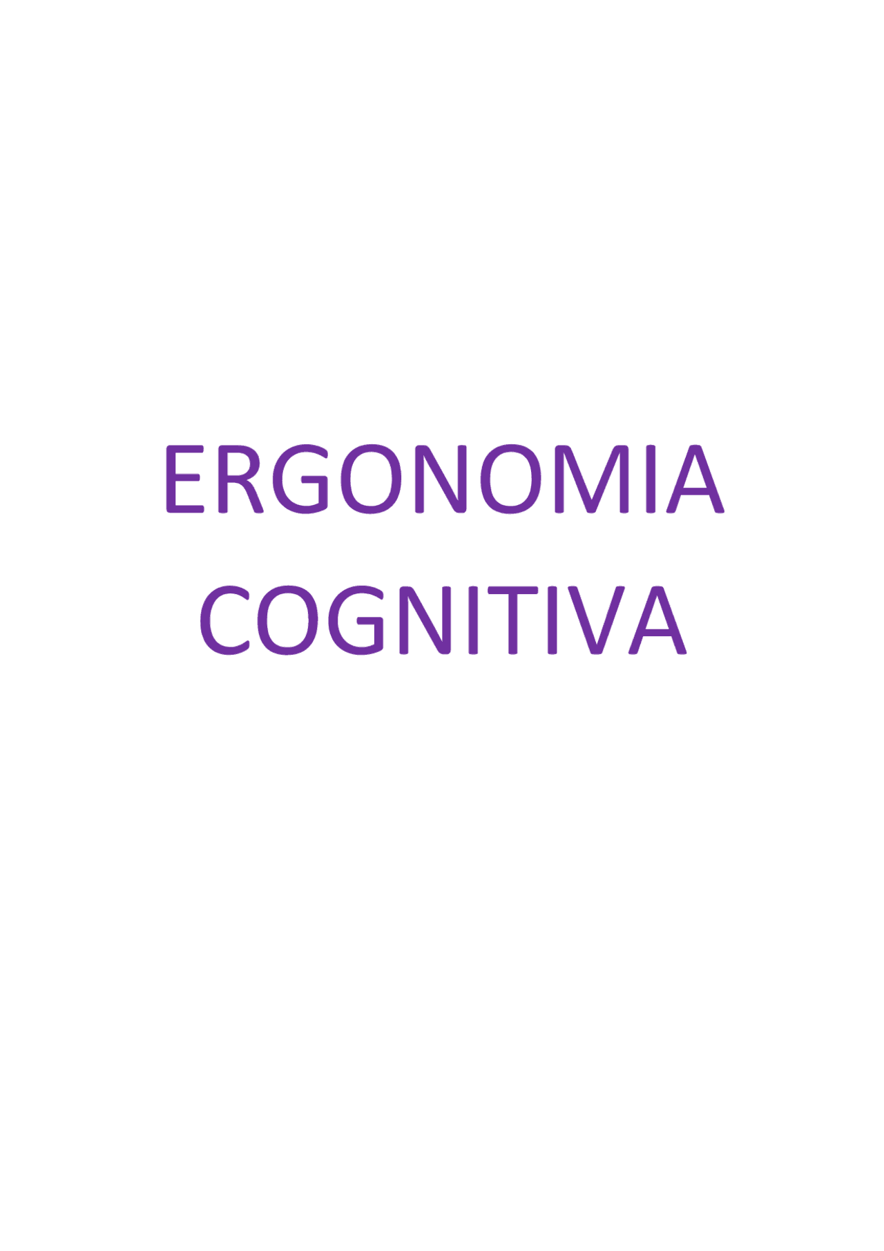Ergonomia Cognitiva Completa Dei Due Prof Appunti Di Ergonomia Docsity