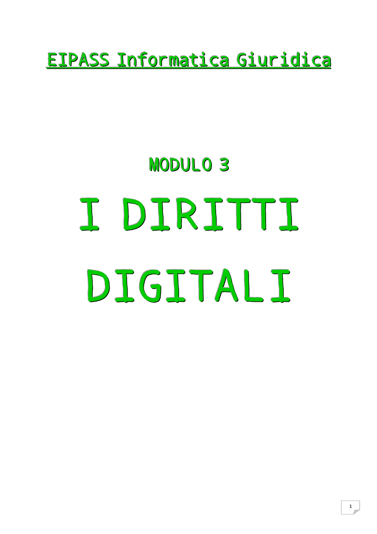 Paniere Eipass Modulo 3 I Diritti Digitali Panieri Di Informatica
