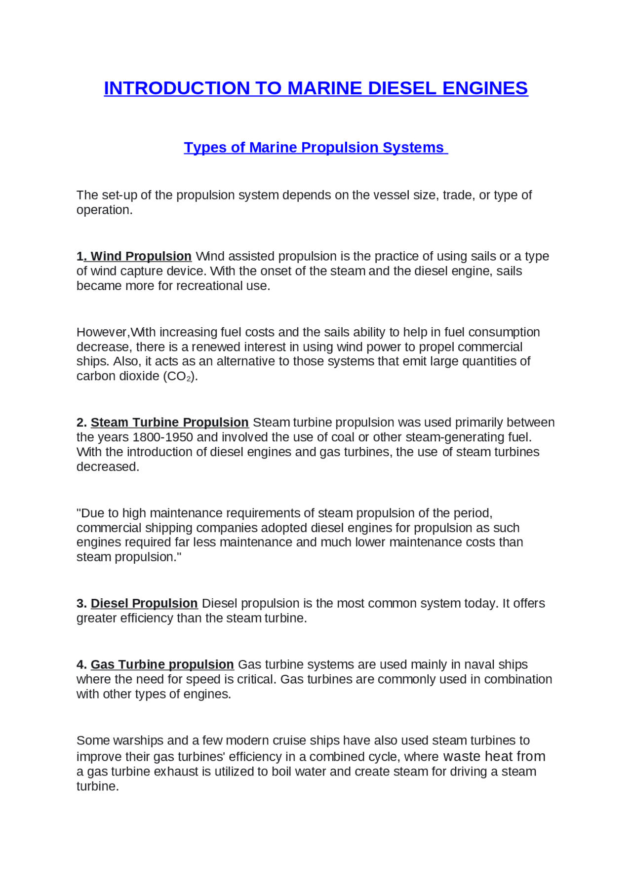 This is a summary on types of marine propulsion systems | Summaries ...