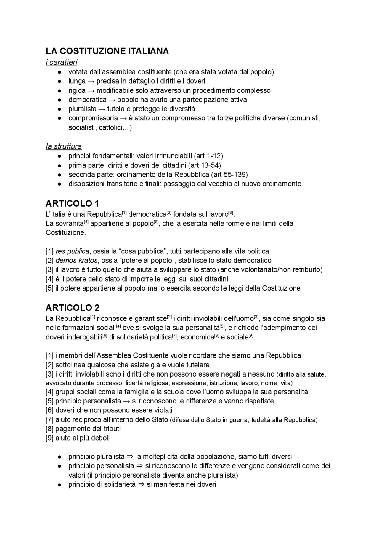 Appunti Sulla Costituzione Appunti Di Diritto Docsity