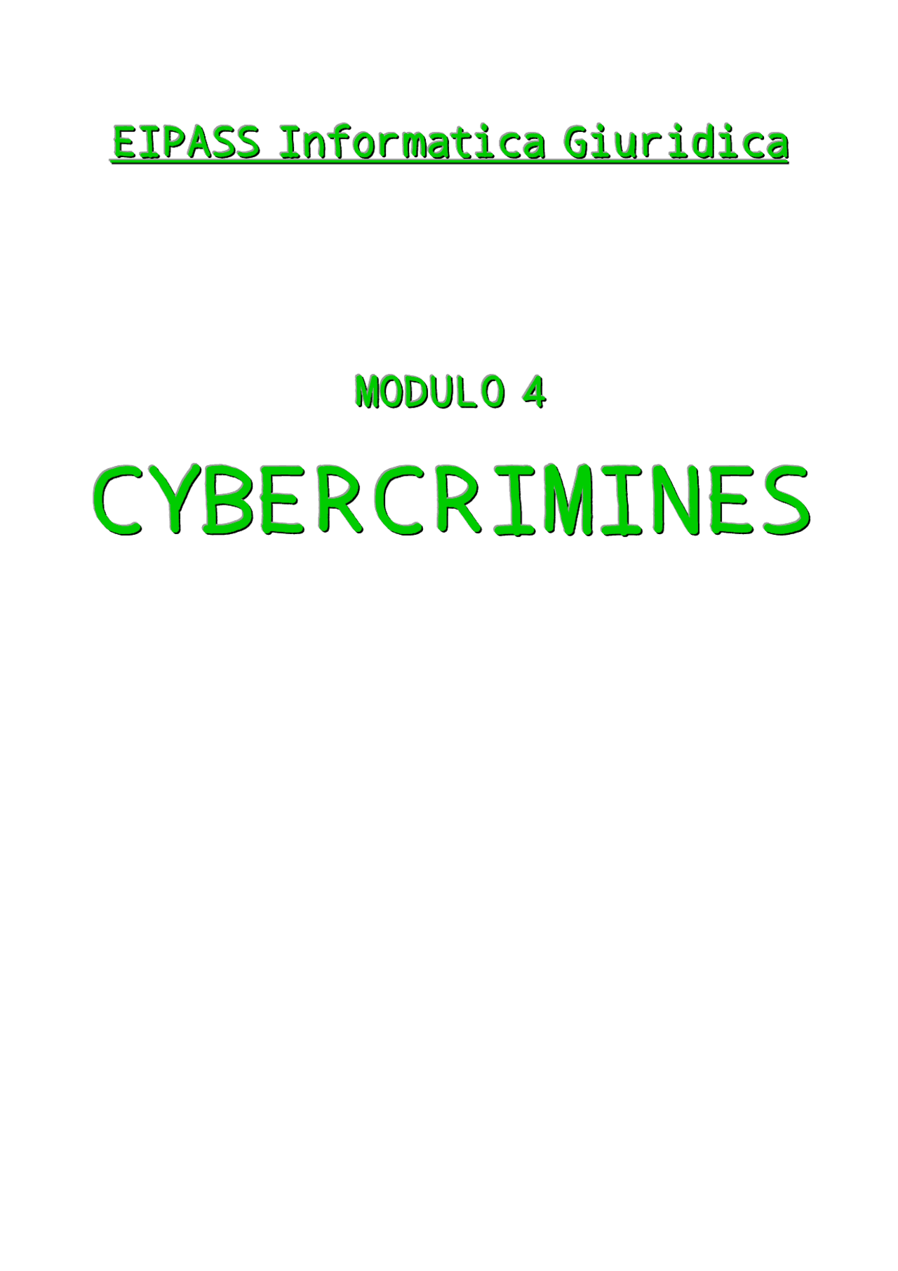 Paniere Eipass Modulo 4 Cybercrimes Panieri Di Informatica Giuridica