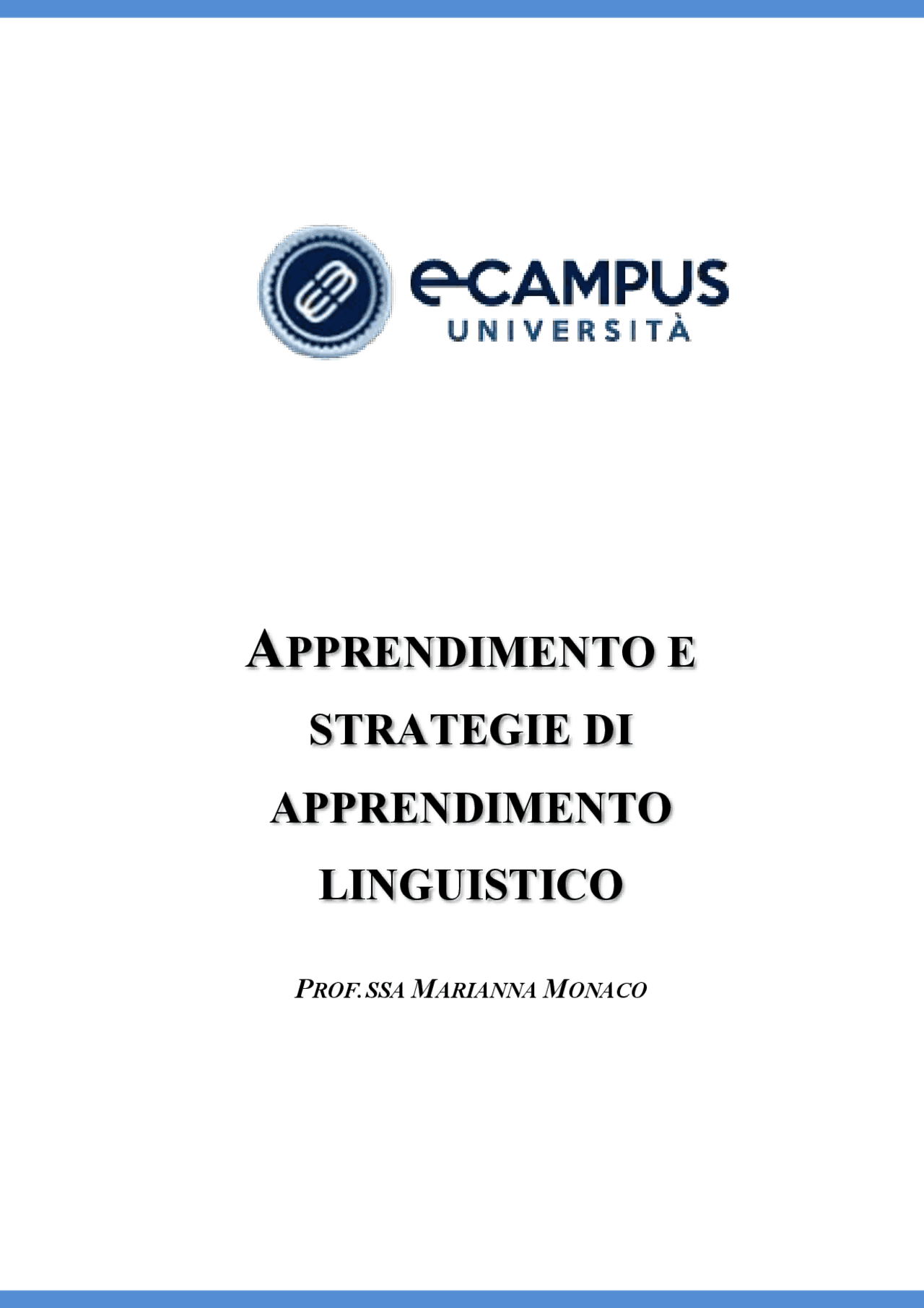 Apprendimento E Strategie Di Apprendimento Docente Marianna Monaco