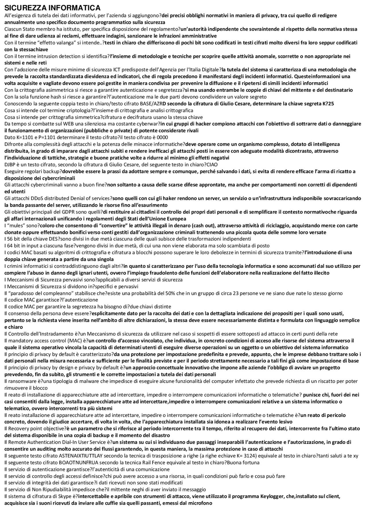 Sicurezza Informatica L14 Mercatorum Scienze Giuridiche Prove Desame