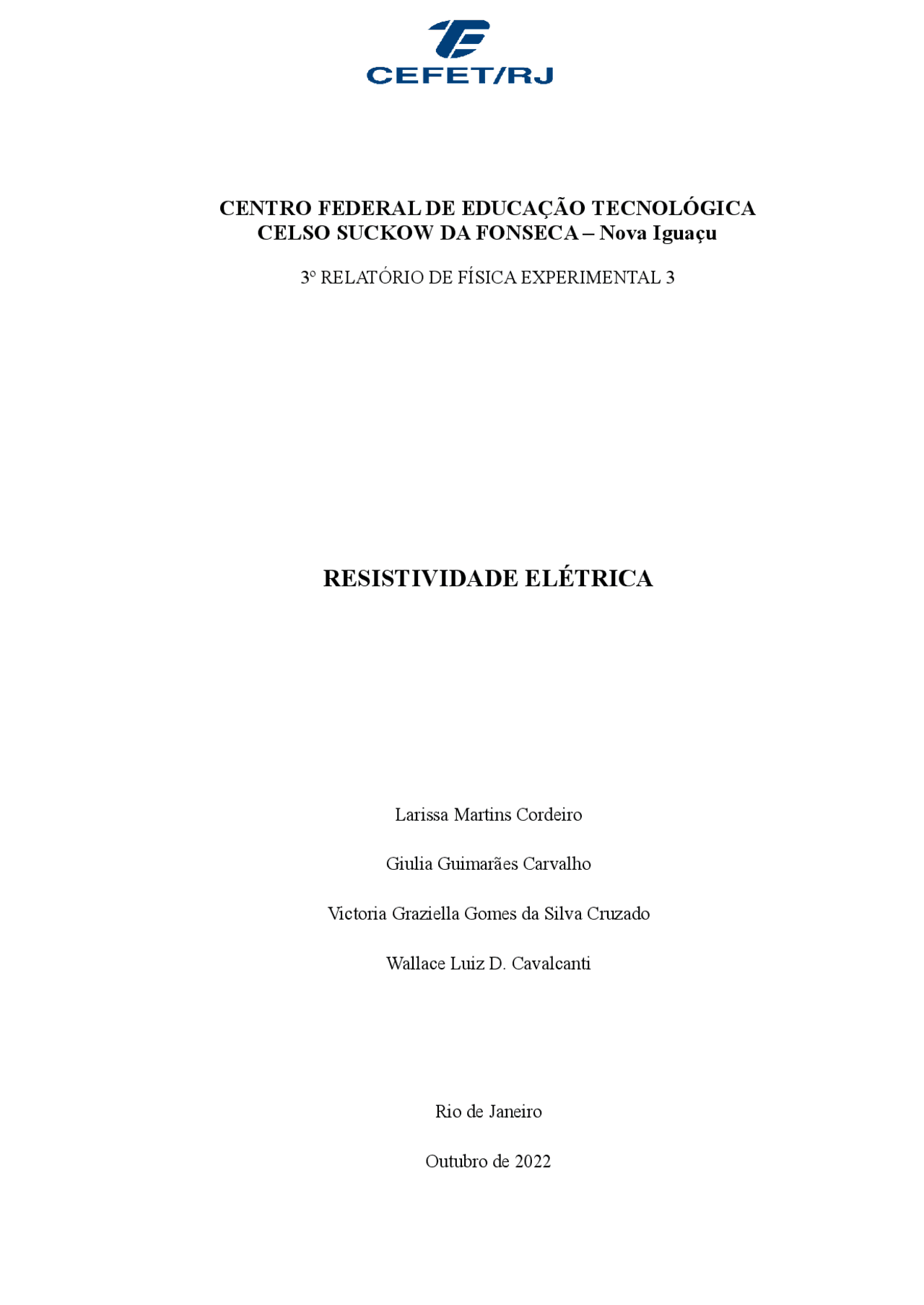 Trabalho De Fisica Experimental 3 Trabalhos Física Experimental Docsity