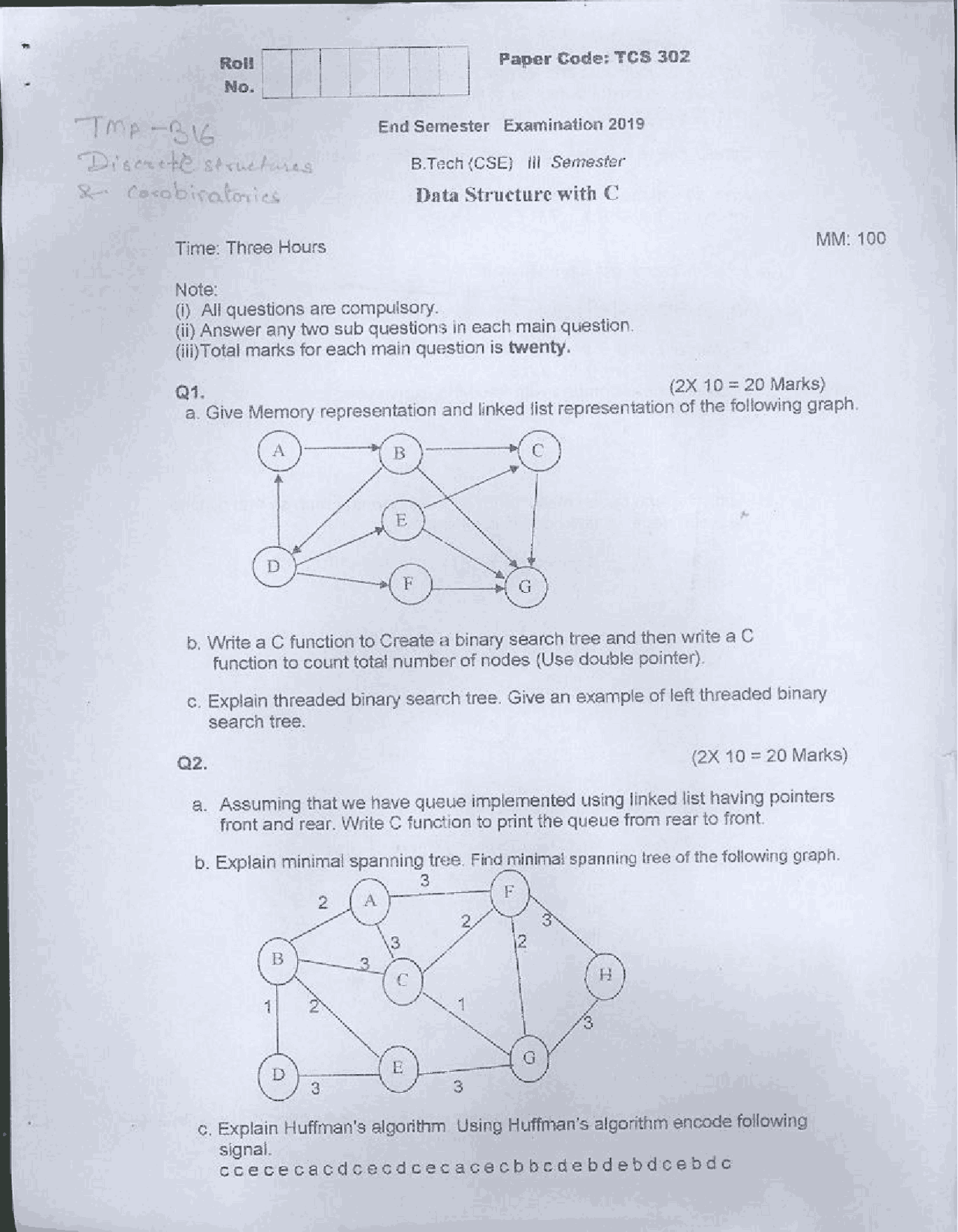 Exam Paper Of Discrete Mathematics Exams Discrete Mathematics Docsity
