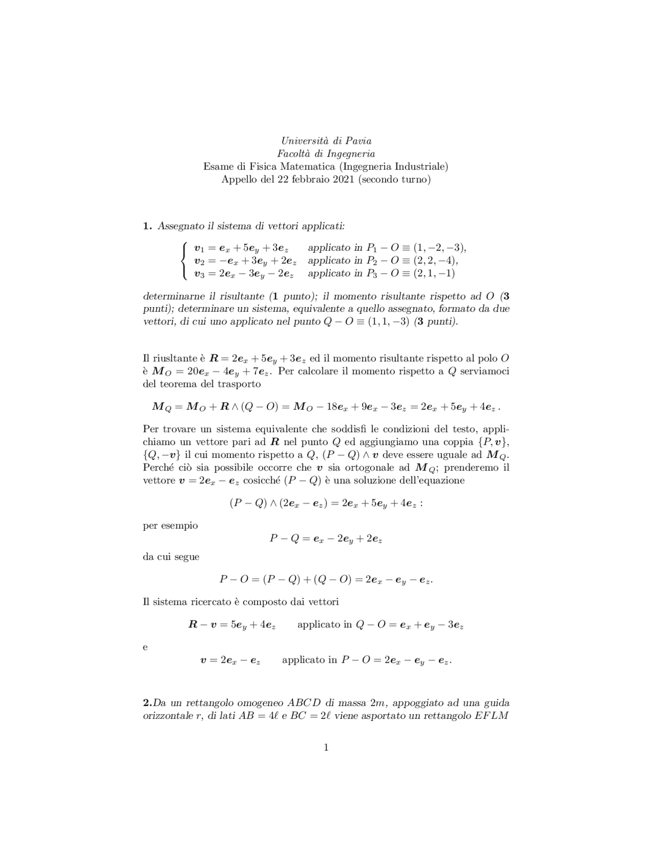 Fisica Matematica Esame Test Dammissione Di Fisica Matematica Docsity