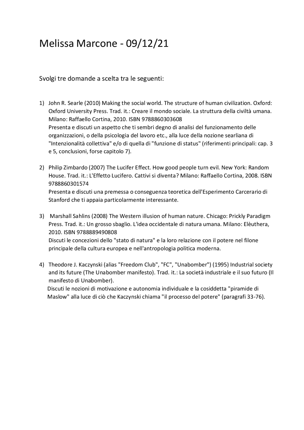 Esame svolto del professor Tirassa | Prove d'esame di Scienze Cognitive ...