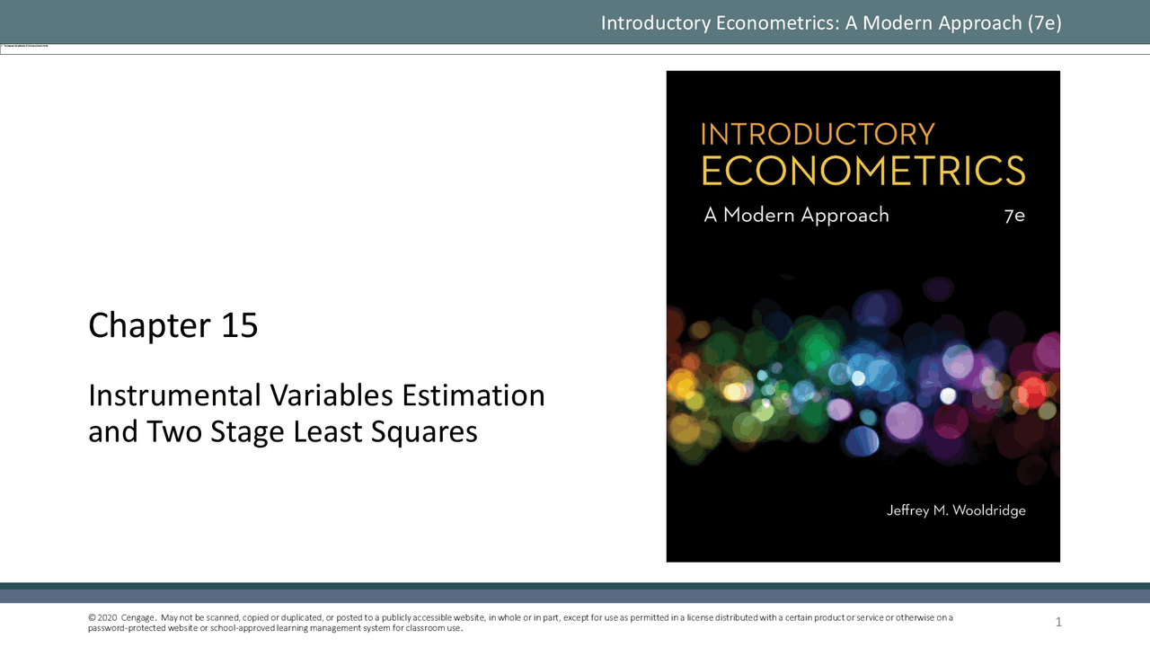 Cap 15 Wooldridge Slides Schemi E Mappe Concettuali Di Econometria