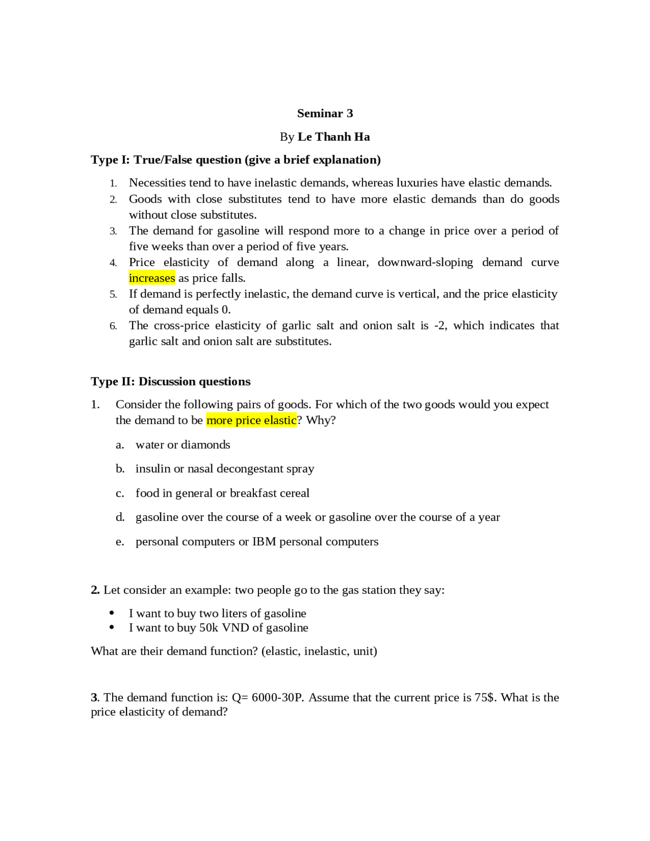 Microeconomics Exercises Exercises Microcomputers Docsity
