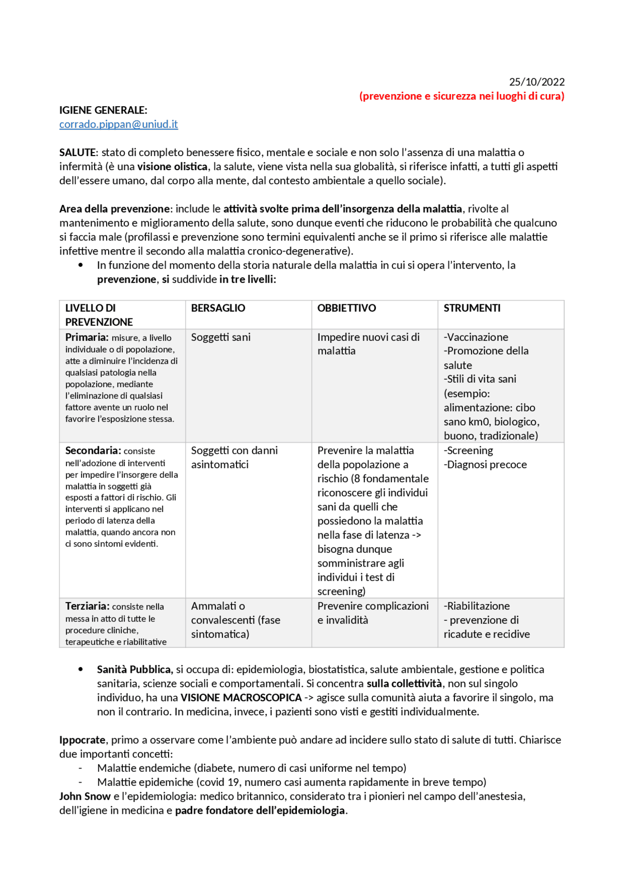 Igiene Generale 12 Cfu Appunti Di Infermieristica Docsity