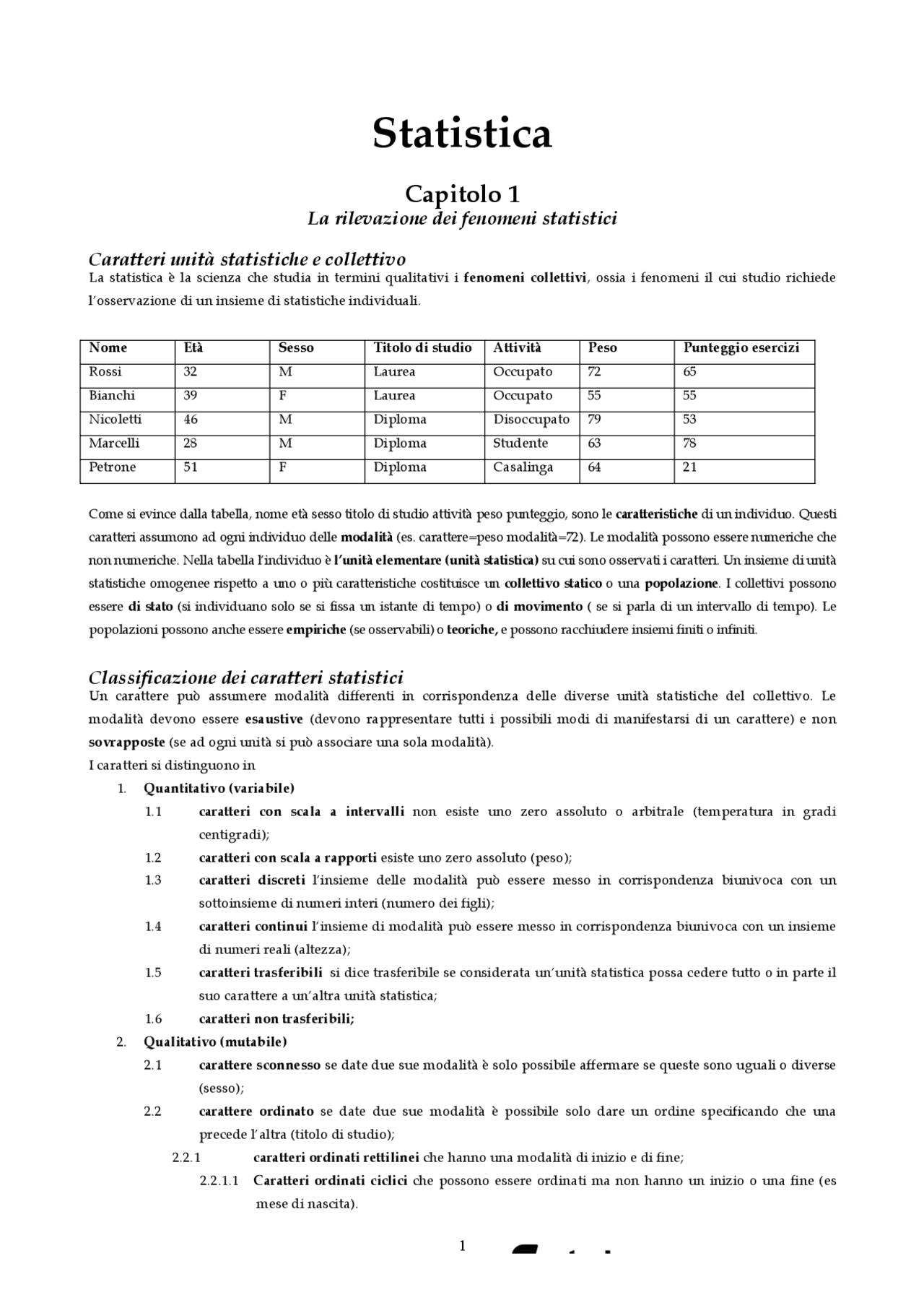 Riassunto Statistica. Metodologia per le Scienze Economiche e Sociali | Borra e Ciaccio ...
