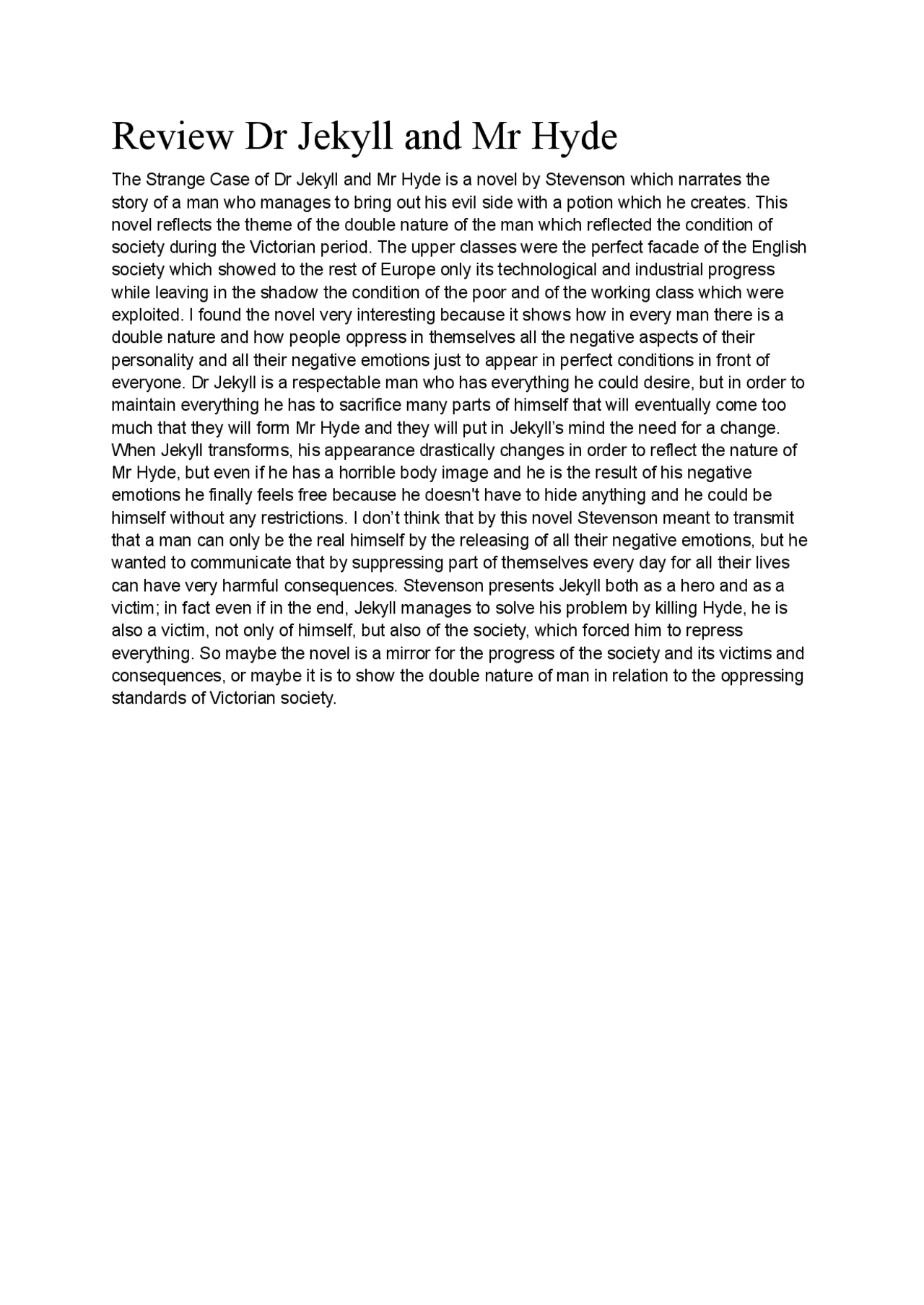 Recensionereview Dr Jekyll And Mr Hyde Di Stevenson Guide Progetti E