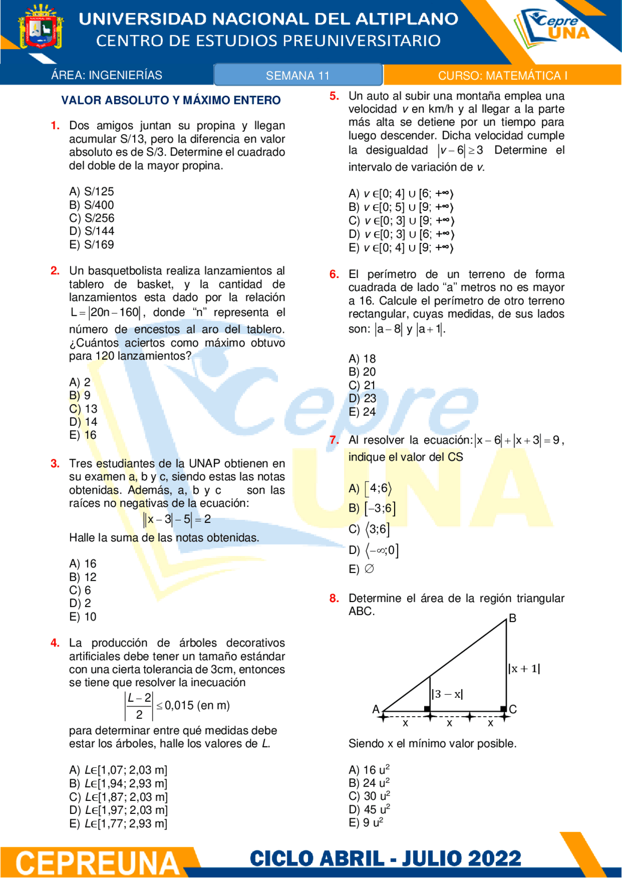 Matematica ................................. | Ejercicios de Dinámica Oceánica | Docsity
