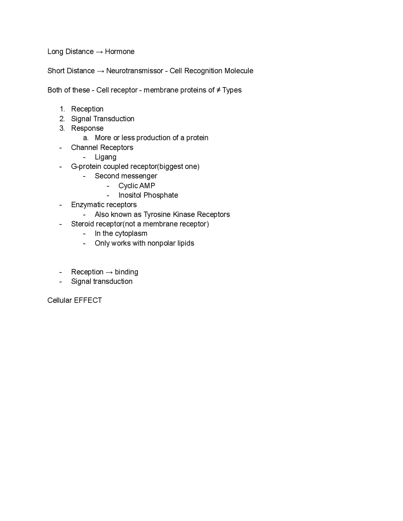 AP Biology cell communication notes | Study notes Biology | Docsity