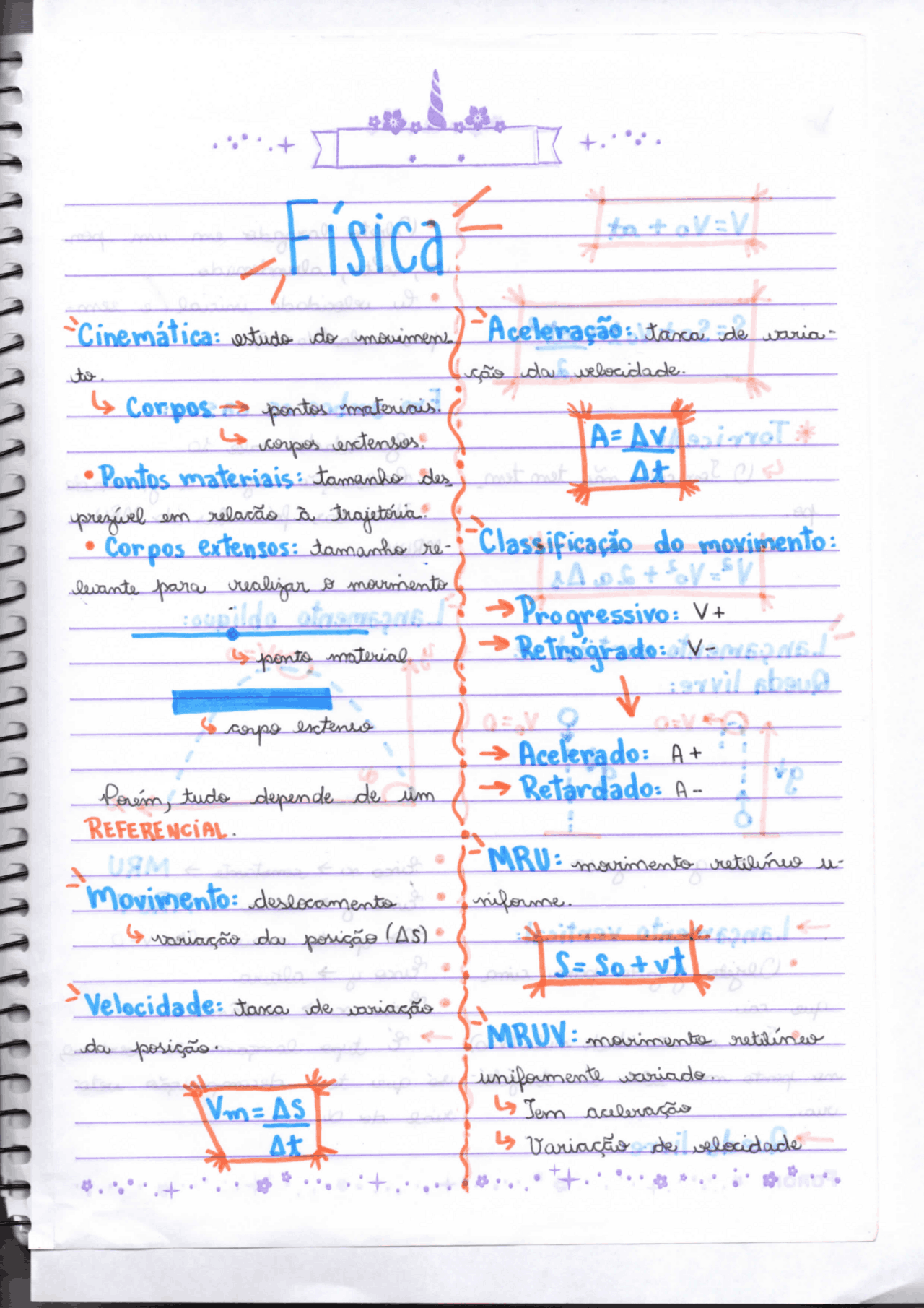 Resumo Física - Cinemática | Resumos Física para Ensino Médio | Docsity
